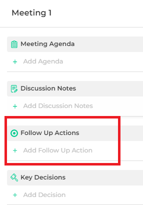 Add Agenda, Discussion points, Follow up actions and Decisions to a ...