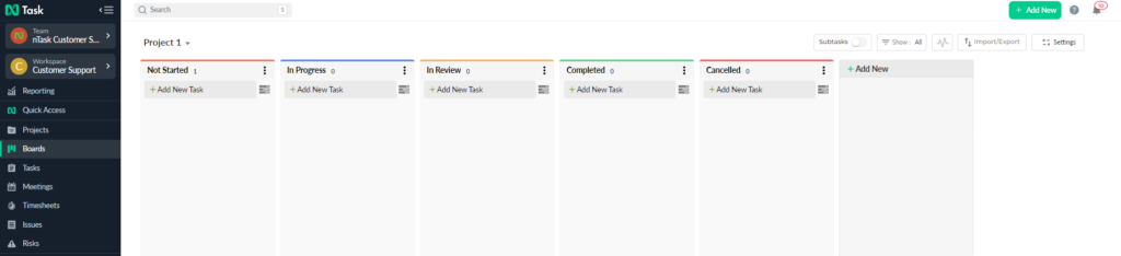 Create a Task in Board – nTask Support