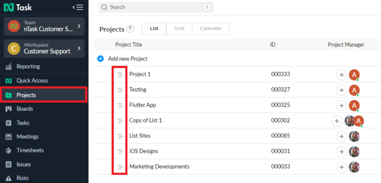 Project Gantt View – nTask Support